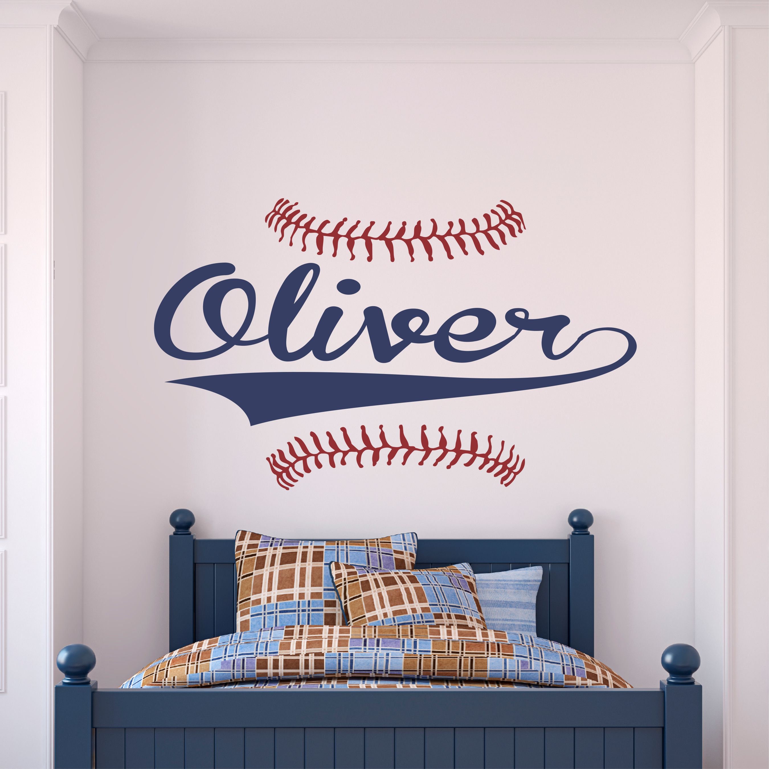 Personalized Name Baseball Wall Decal Custom Name Baseball | Etsy