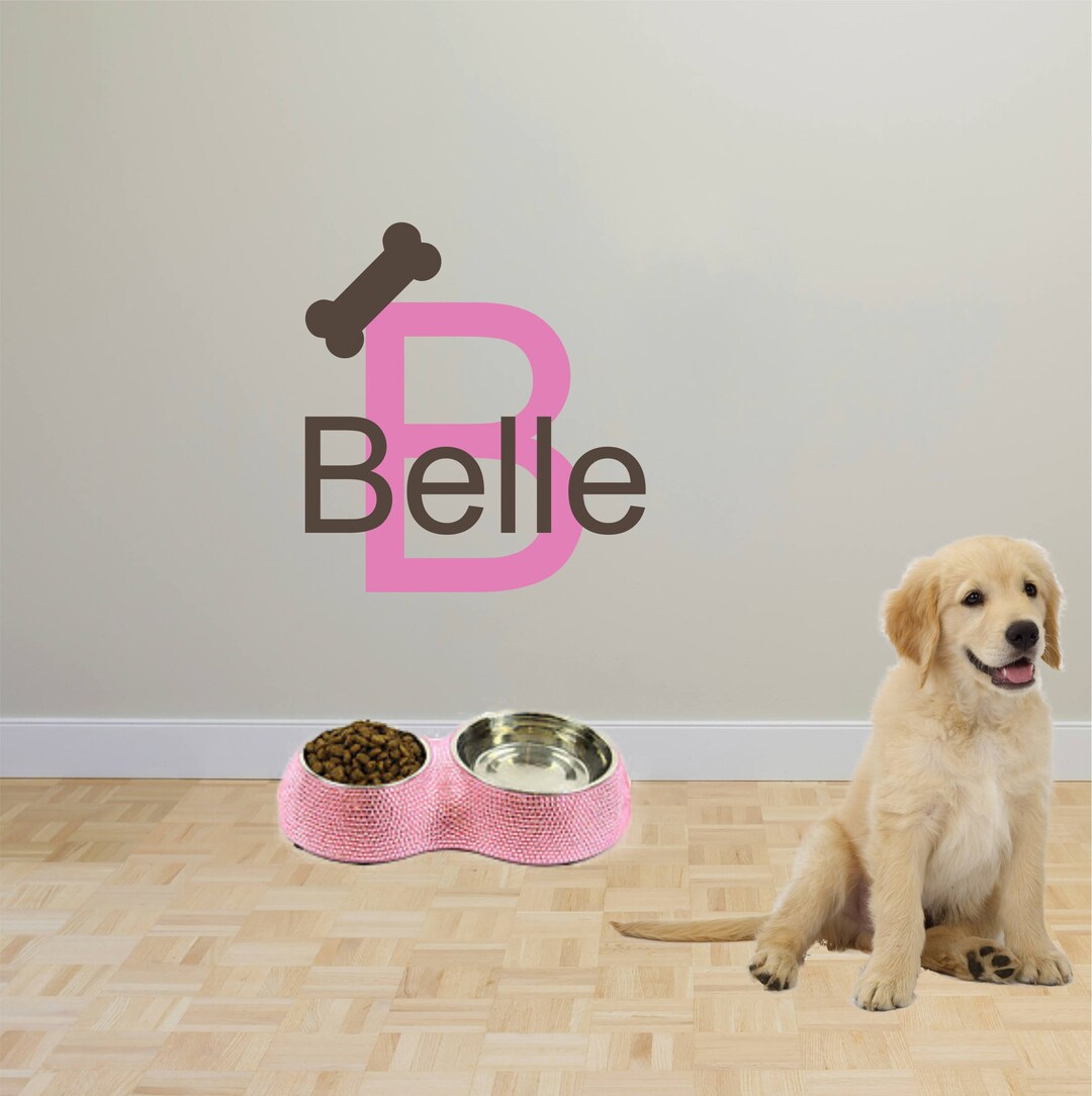 Personalized Name Dog Wall Decal - Custom Name Dog Wall Sticker - Vinyl ...