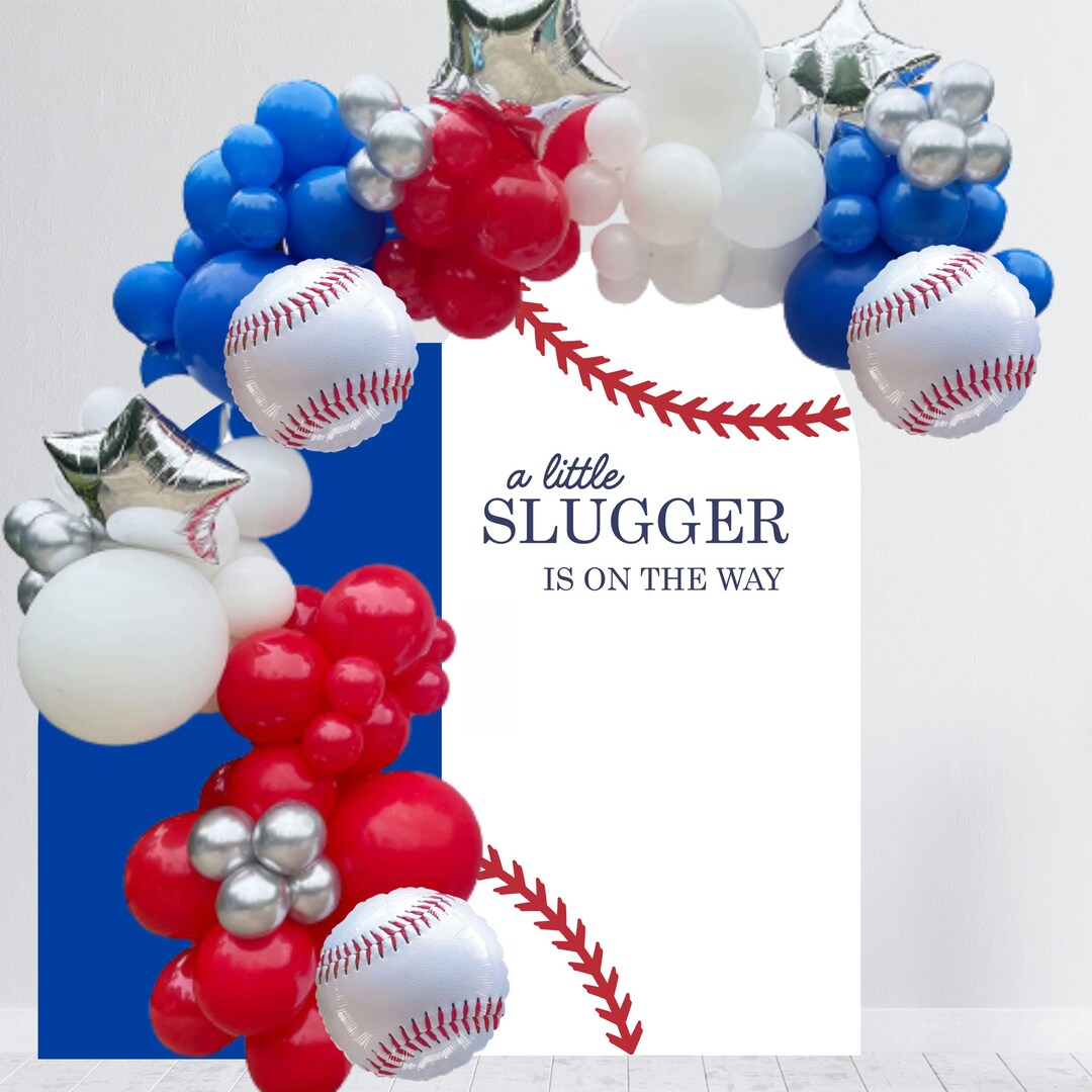 Our Little Slugger is on the Way - Baseball Theme Baby Shower Sticker ...