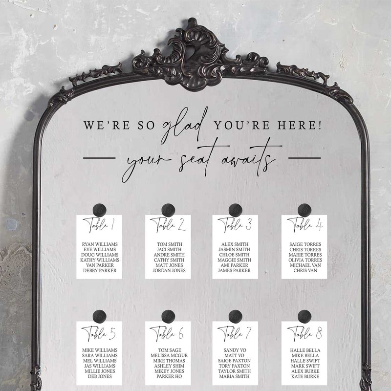 Seating Chart Decals - Etsy