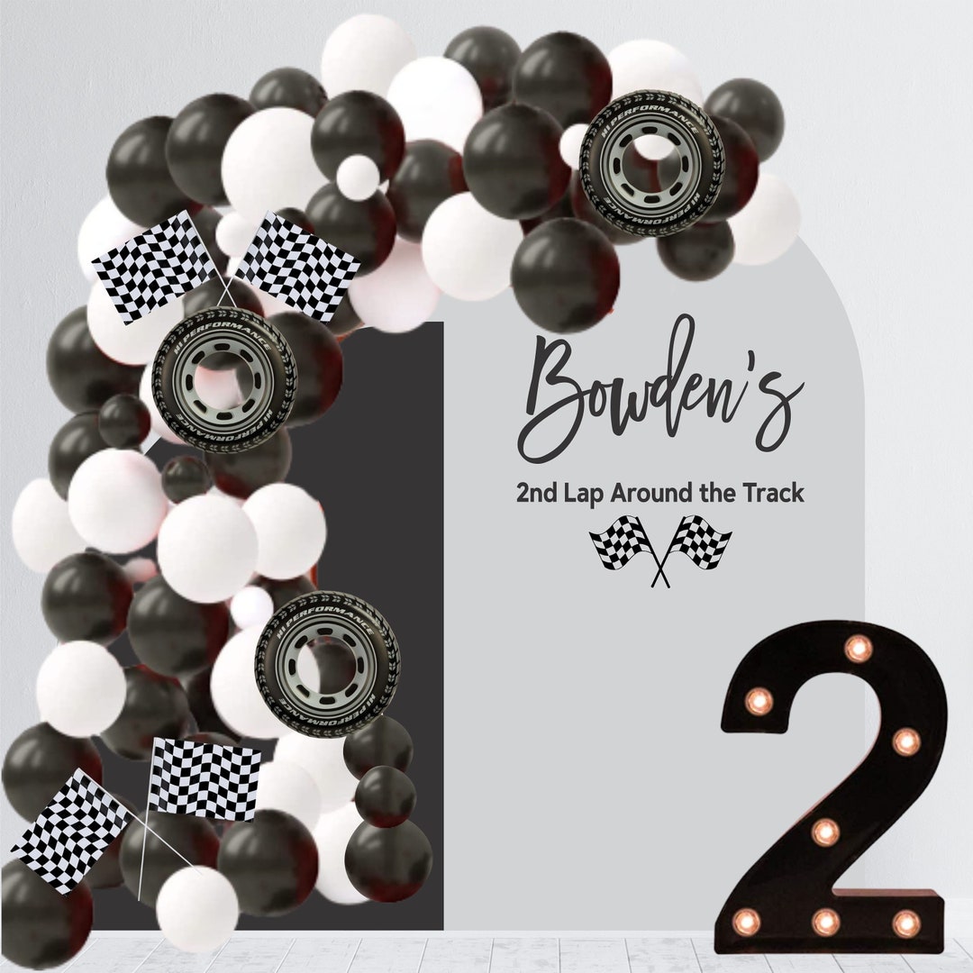Second Birthday Decal - 2nd Lap Around the Track Backdrop - Racing ...