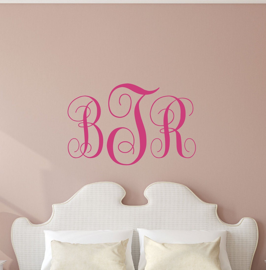 Personalized Initials Monogram Wall Decal Sticker - Etsy