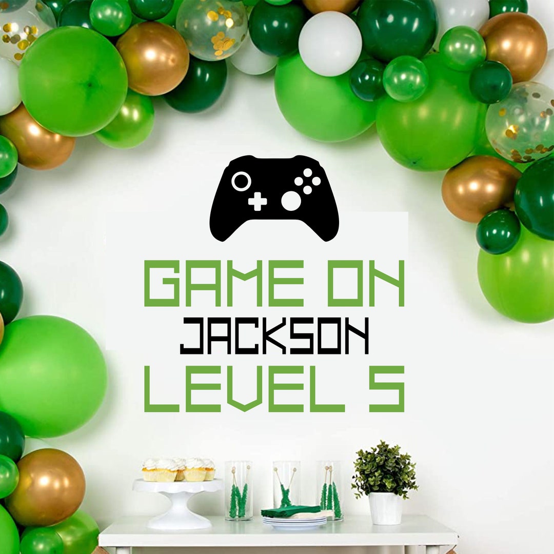 Video Gamer Birthday Decal - Gamer Birthday Party Backdrop - Birthday ...