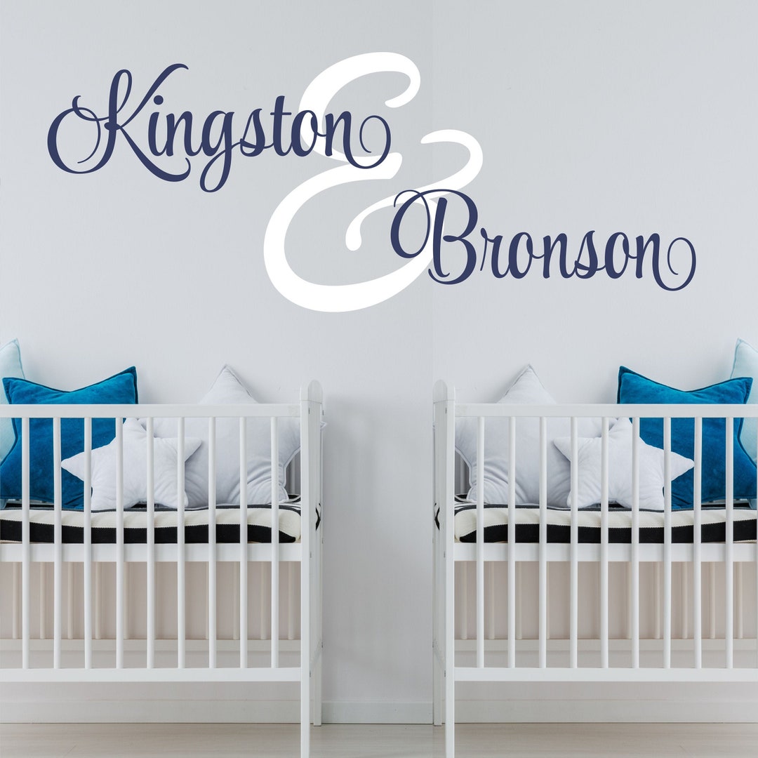 Twins Name Wall Decal Personalized Boys Name Wall Decal Childrens Room ...