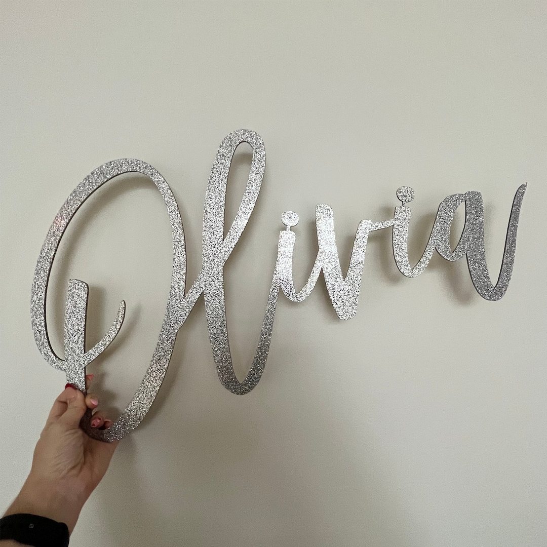Custom Acrylic Glitter Name Sign | Nursery Name Sign | Personalized ...