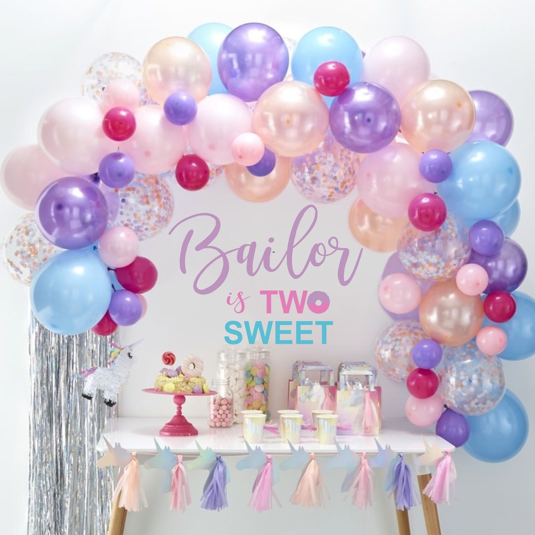 Two Sweet Birthday Party - Happy 2nd Birthday Decal - 2nd Birthday for ...