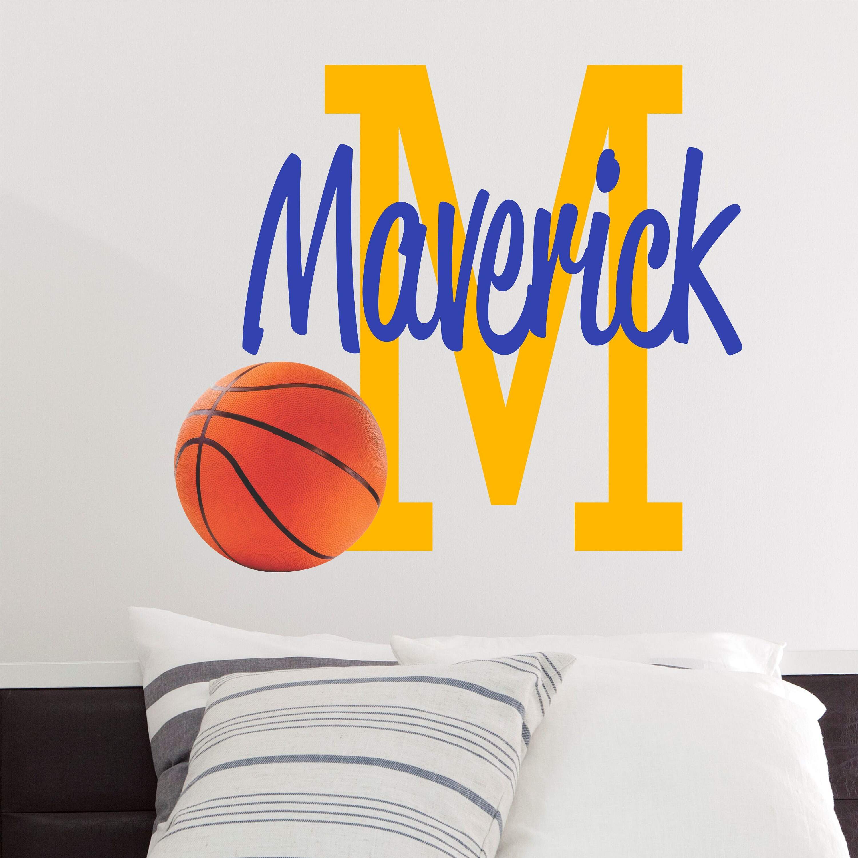 Personalized Name Basketball Wall Decal Custom Name - Etsy