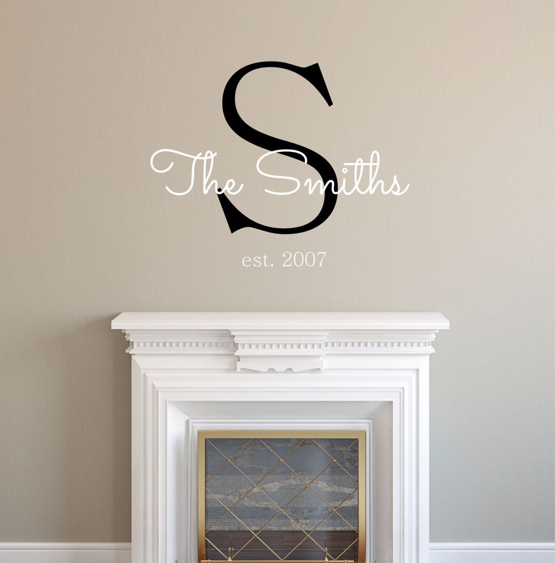 Personalized Family Name Wall Decal - Custom Family Name Vinyl Wall ...