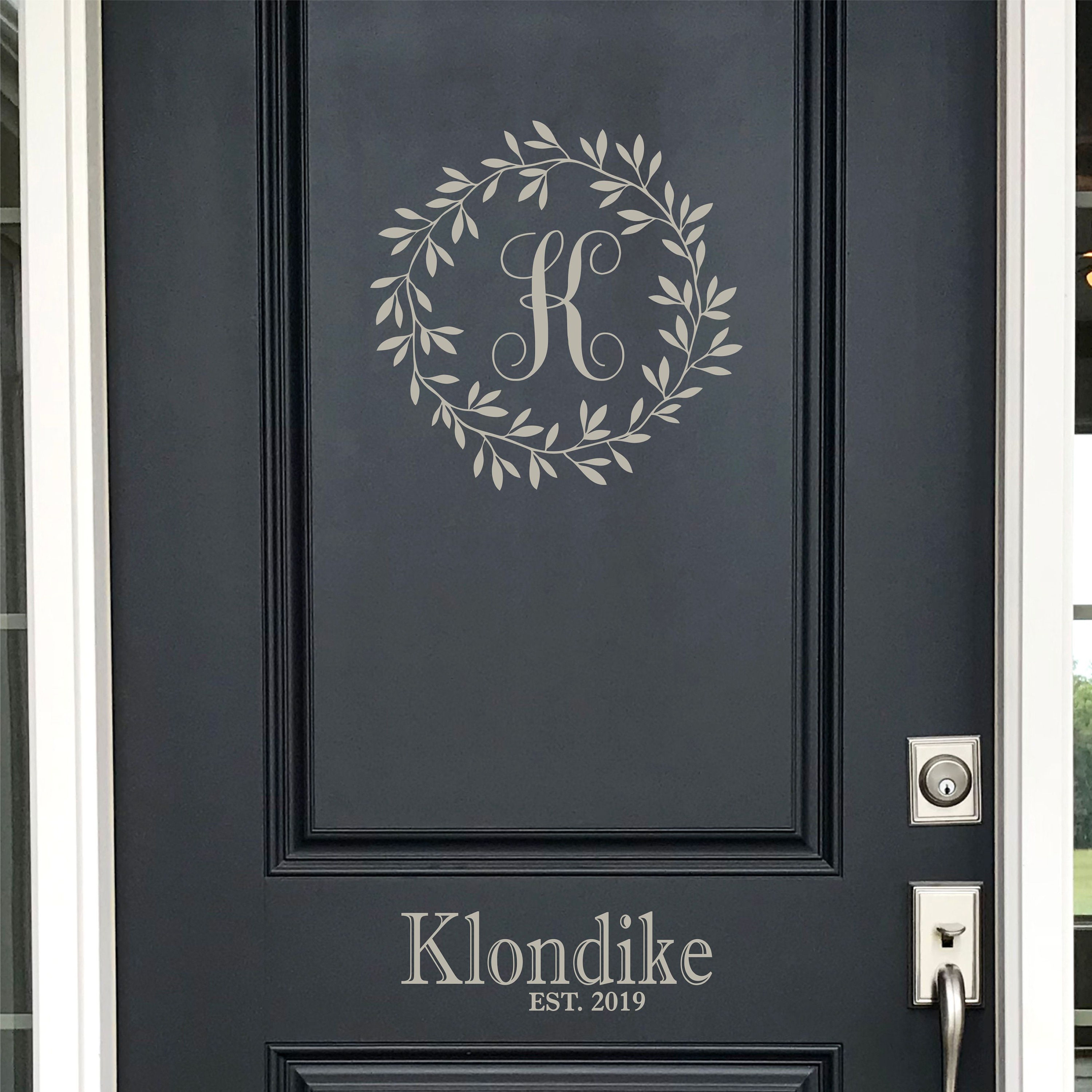 Front Door Decal Personalized Front Door Wreath Decal - Etsy
