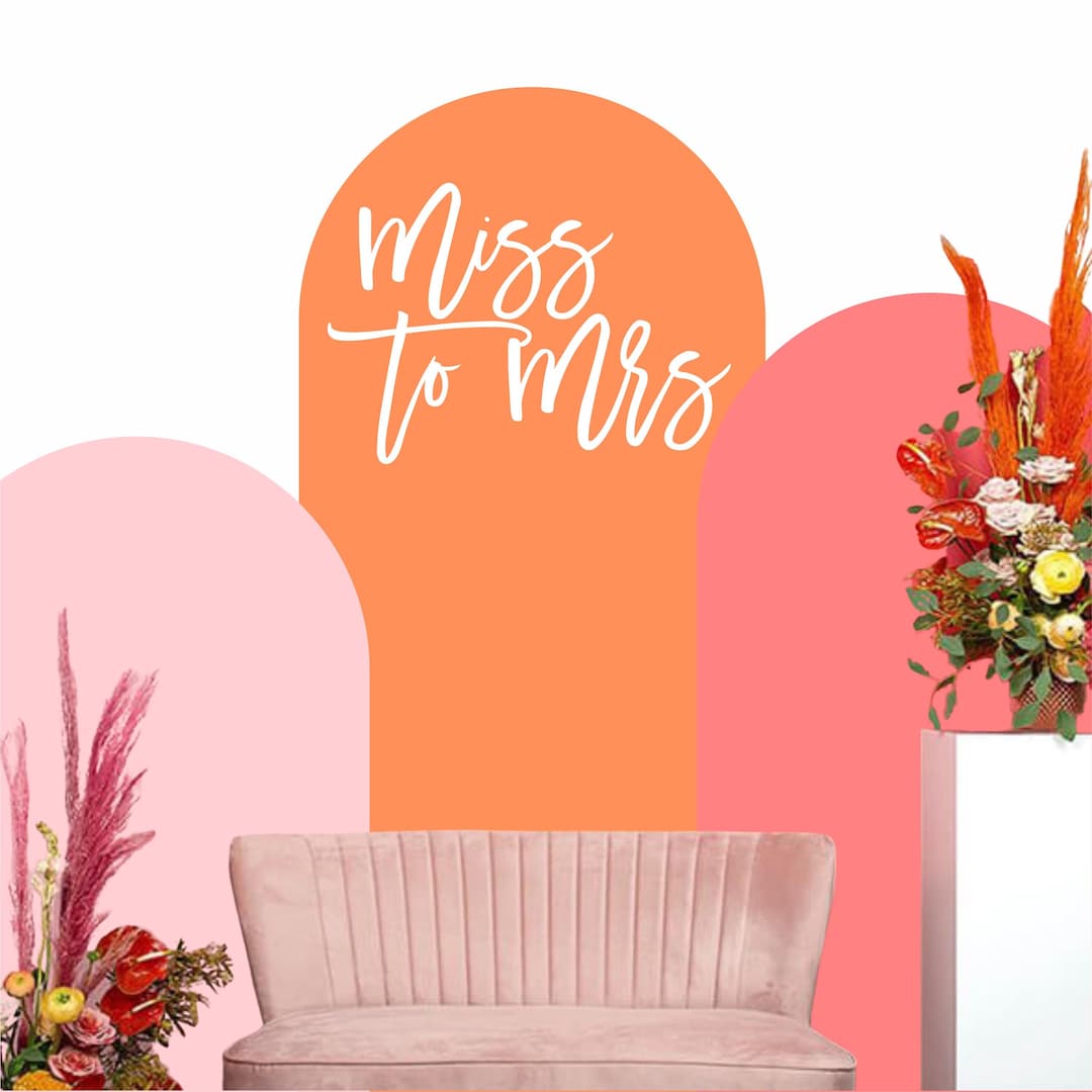 Bridal Shower Decal - Miss to Mrs Backdrop - Miss to Mrs Sticker for ...