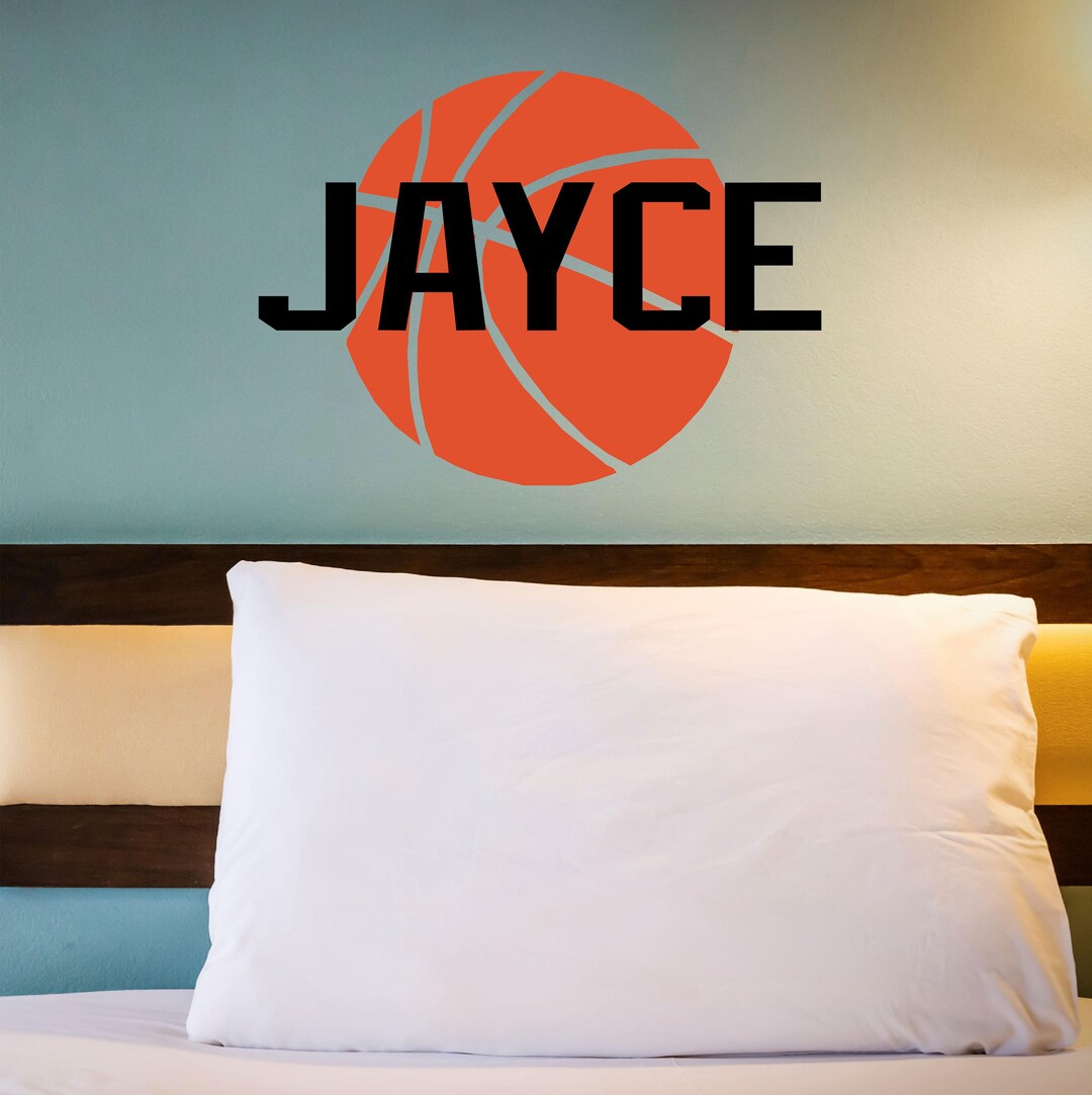 Personalized Name Basketball Wall Decal - Custom Name Basketball Wall ...