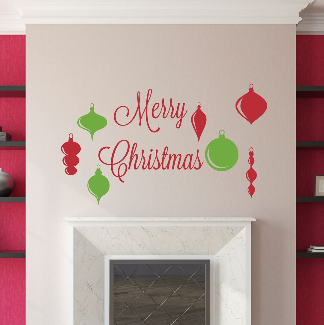 Merry Christmas Decal Wall Decal Sticker - Etsy
