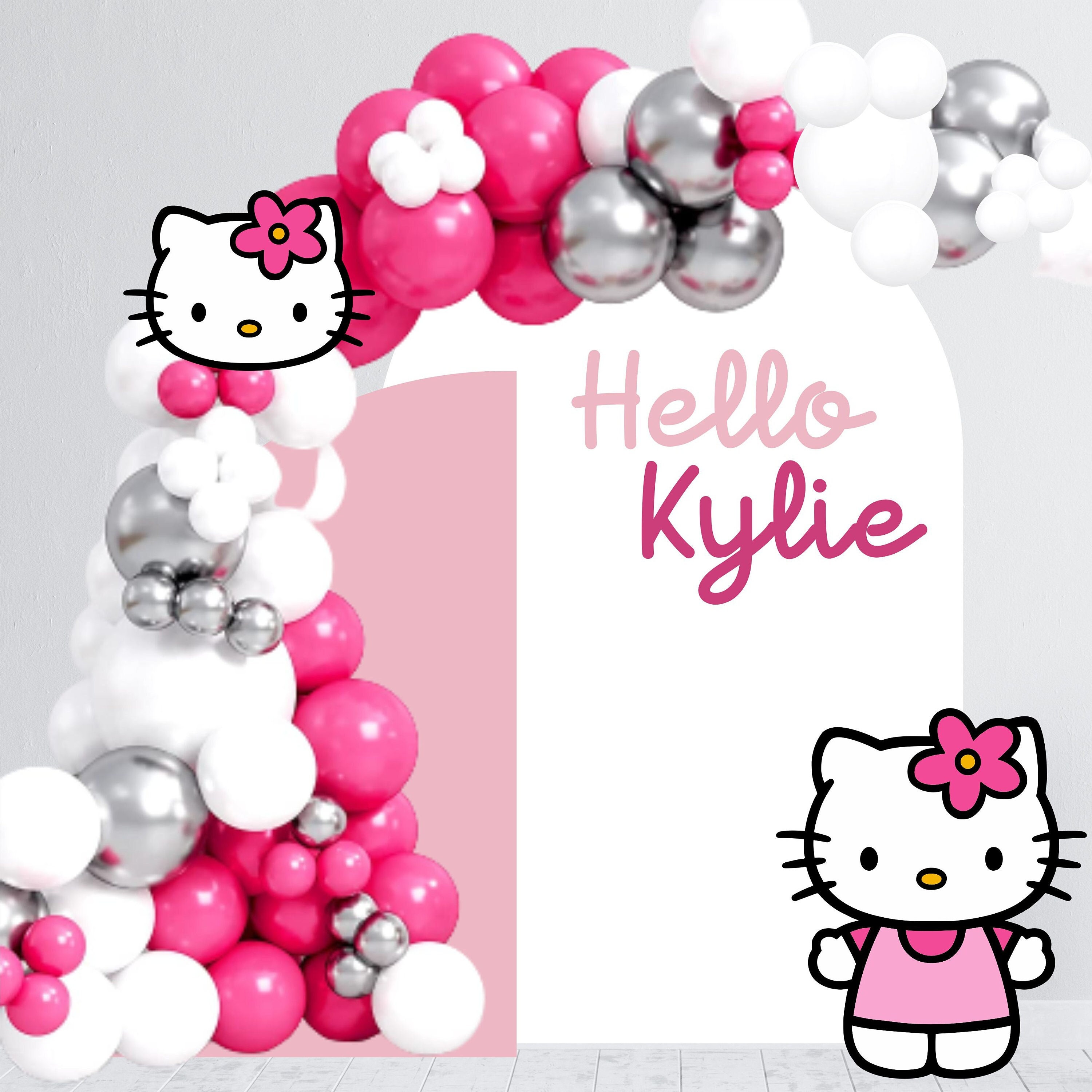 Kitty Birthday Decal Happy Birthday Party Backdrop Stickers for Chiara ...