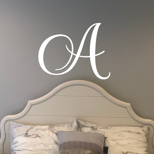 Personalized Initial Wall Decal Monogram Wall Decal Sticker - Etsy