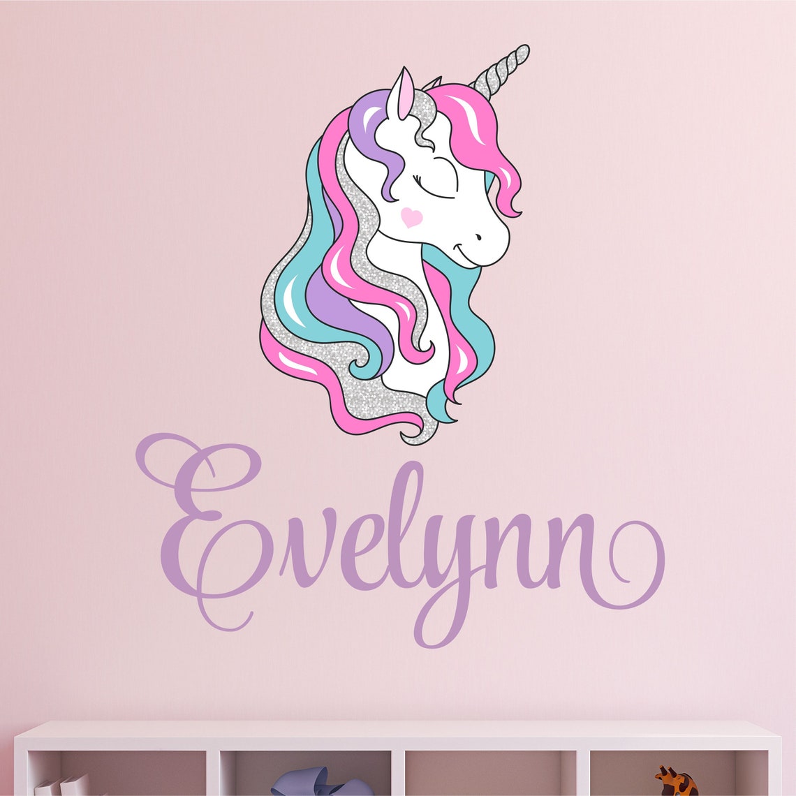 Personalized Name Unicorn Wall Decal Custom Name Unicorn | Etsy