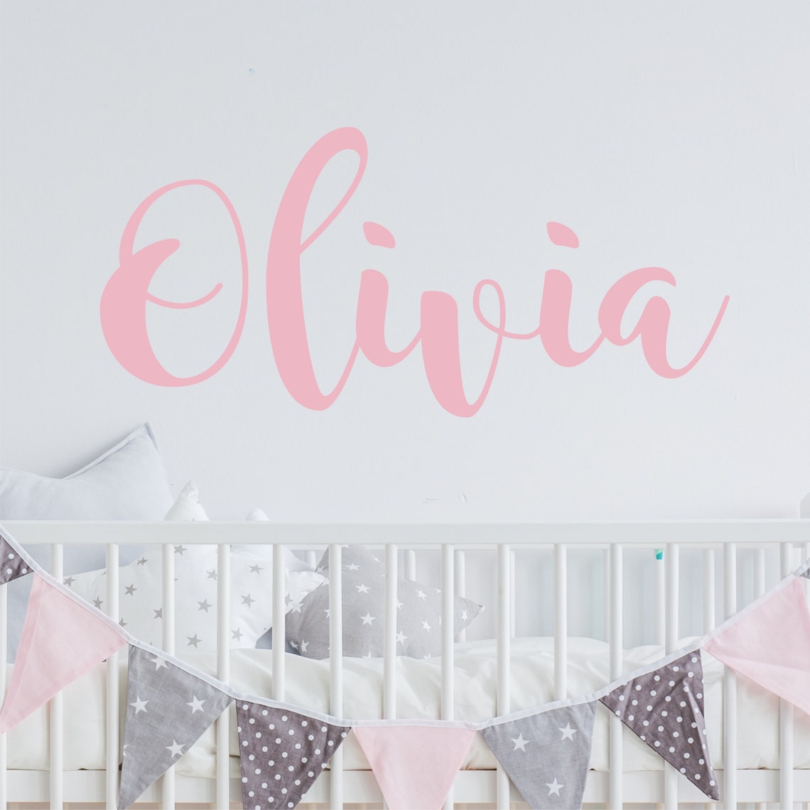 Personalized Wall Decal Girl Name Wall Decal Nursery Wall Decal ...