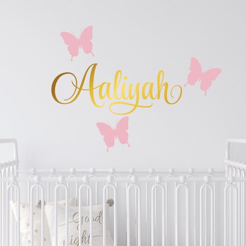 Personalized Name Butterfly Wall Decal Custom Name Butterfly - Etsy