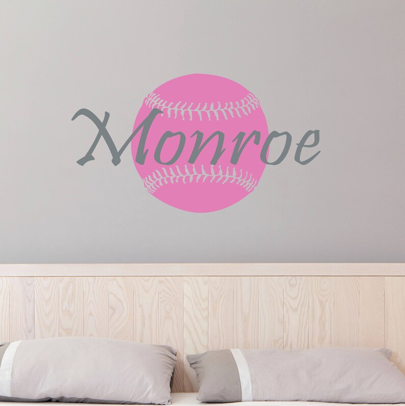 Personalized Name Baseball Wall Decal - Custom Name Baseball Wall ...