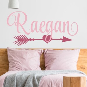 Arrow Name Decal Girls Name Decal - Arrow Wall Decal - Custom Name Wall ...