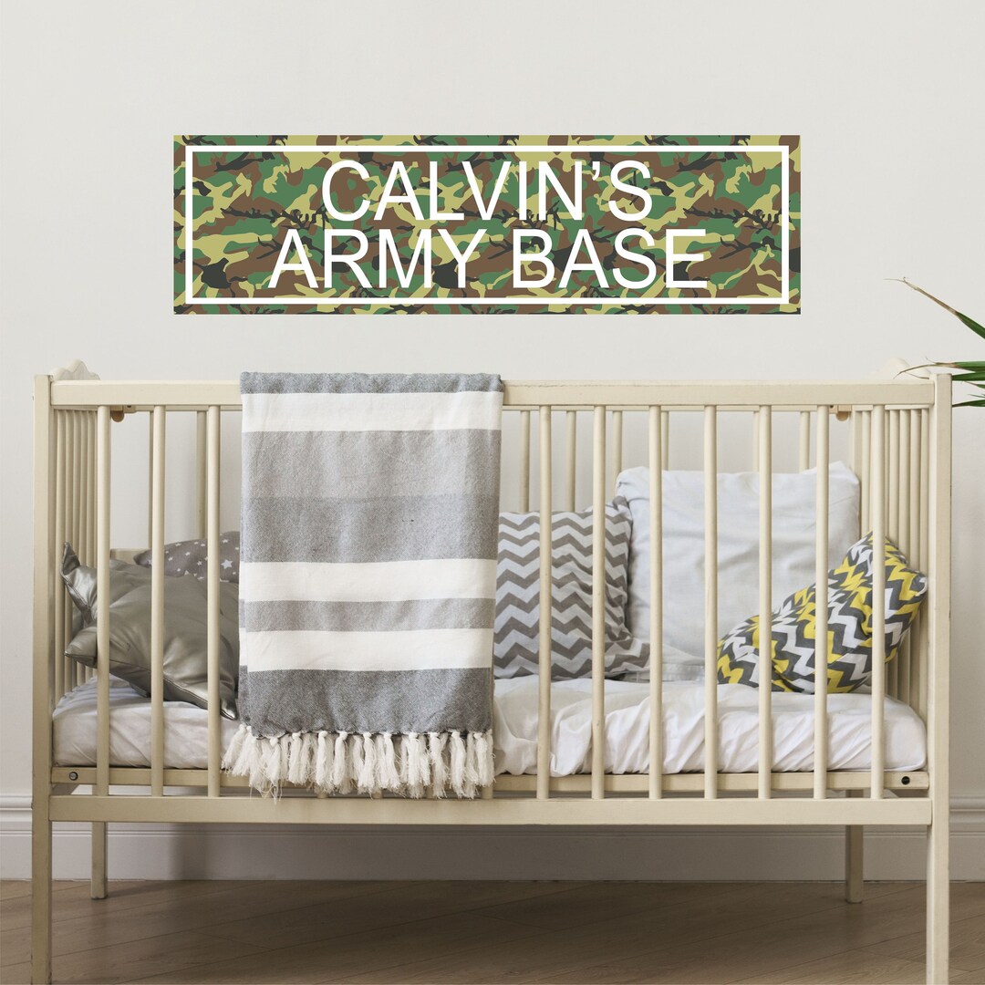 Personalized Camo Name Wall Decal - Custom Camo Wall Sticker - Camo ...
