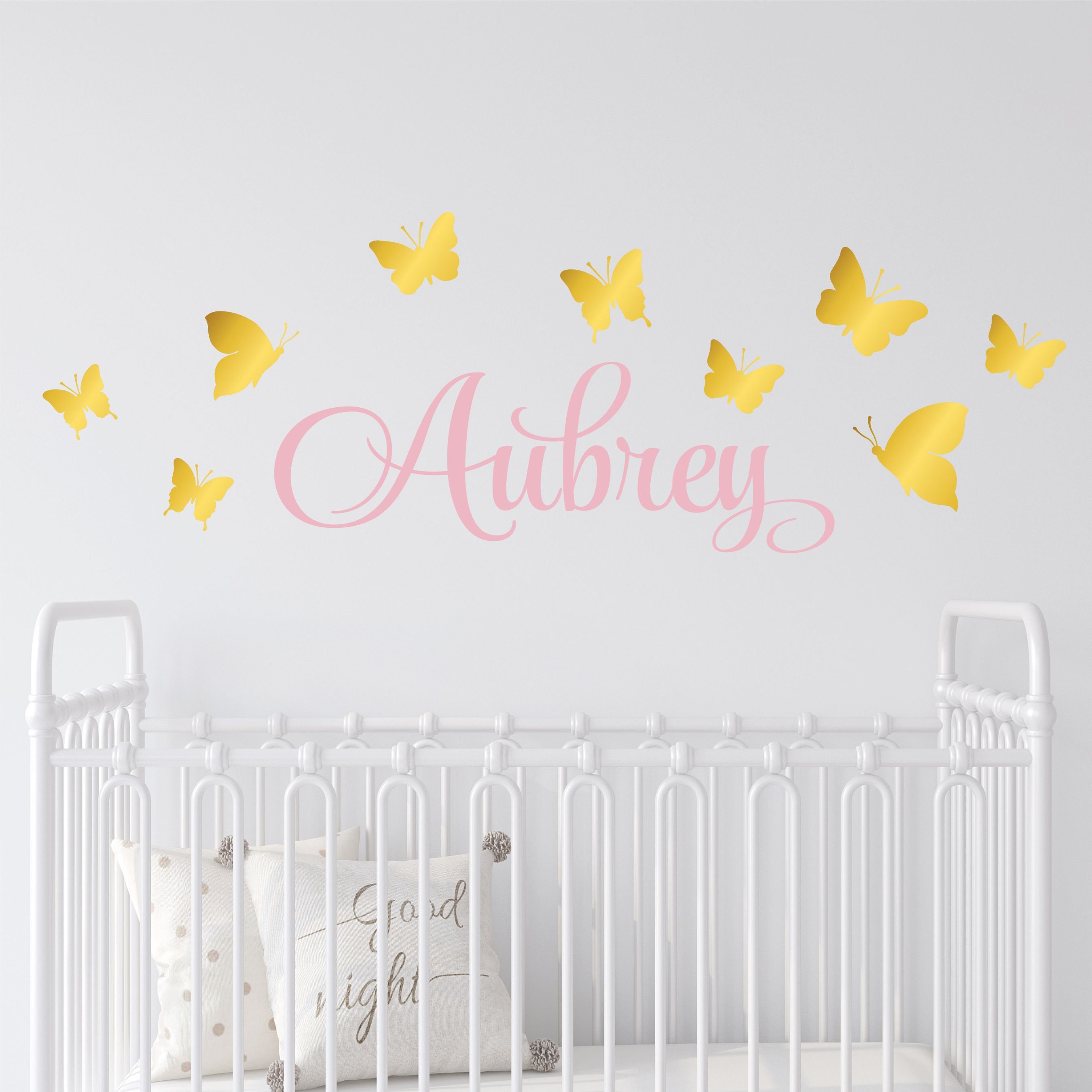 Name Wall Decal Butterfly Personalized Name Butterfly Wall Decal ...