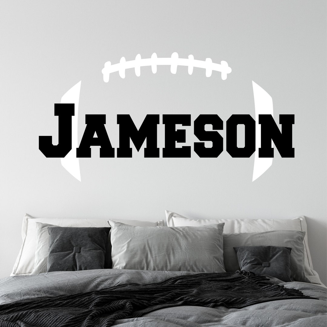 Personalized Name Football Wall Decal - Custom Name Football Wall ...