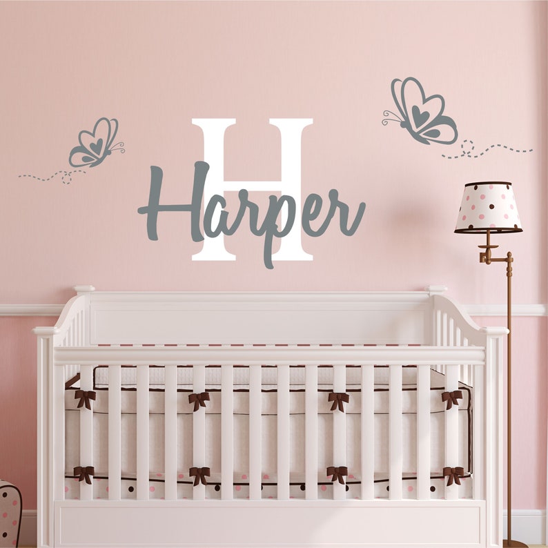 Personalized Name Butterfly Wall Decal - Custom Name Butterfly Wall ...