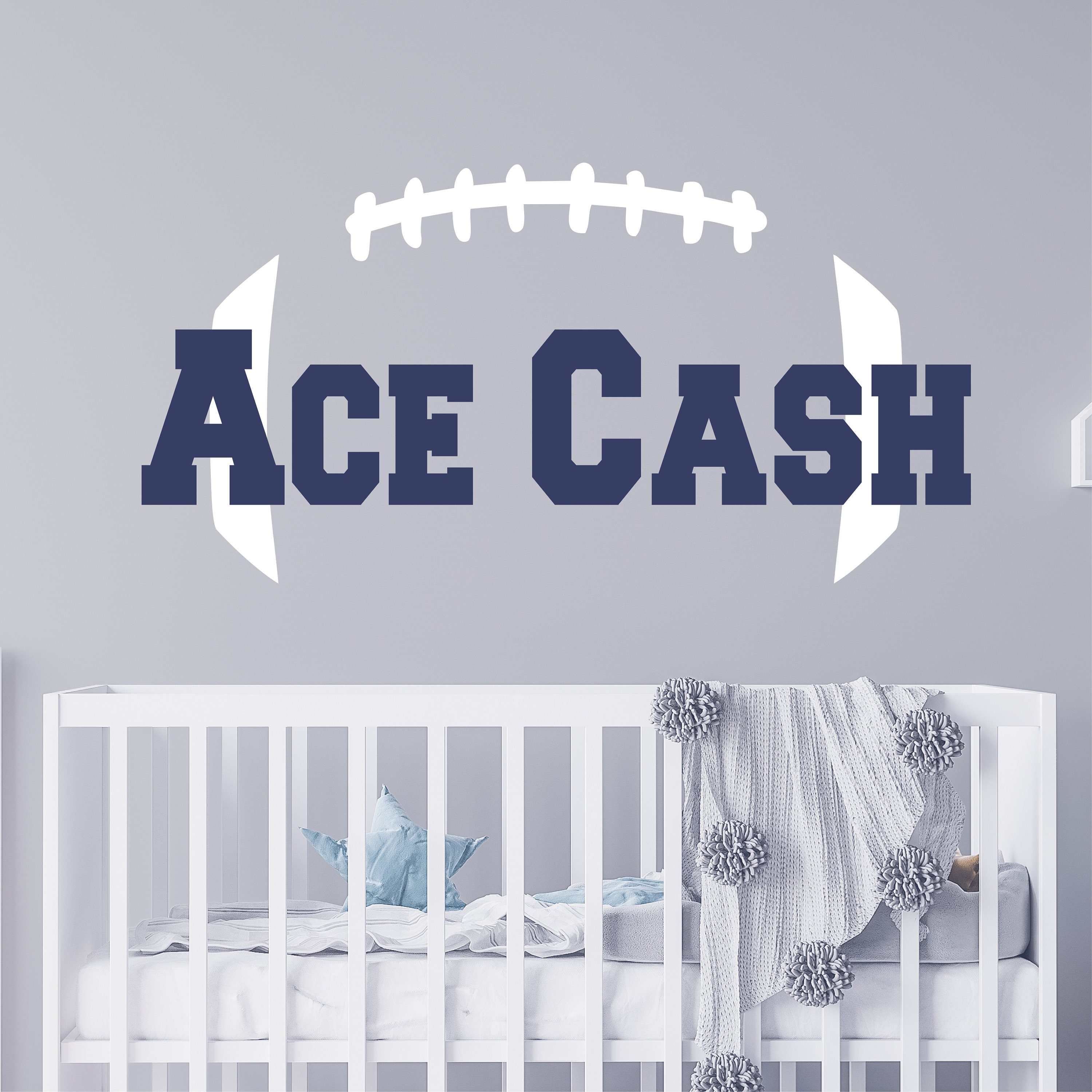 Personalized Name Football Wall Decal Custom Name Football - Etsy
