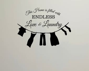 Endless Love and Laundry Room Wall Decal Sticker | Etsy