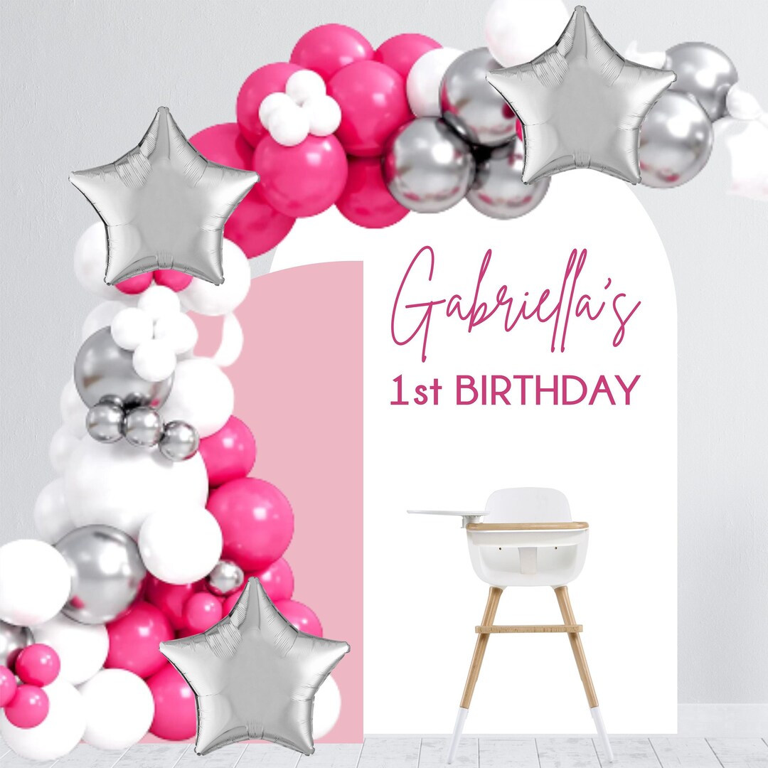Happy Birthday Decal - Happy Birthday Party Backdrop - First Birthday ...
