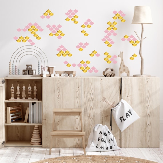 Mermaid Scale Wall Decals Fish Scale Stickers Nursery | Etsy