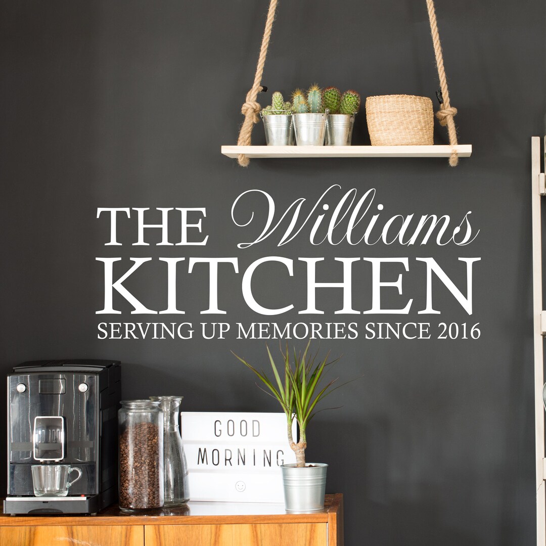 Personalized Kitchen Wall Decal - Serving up Memories Since - Custom ...