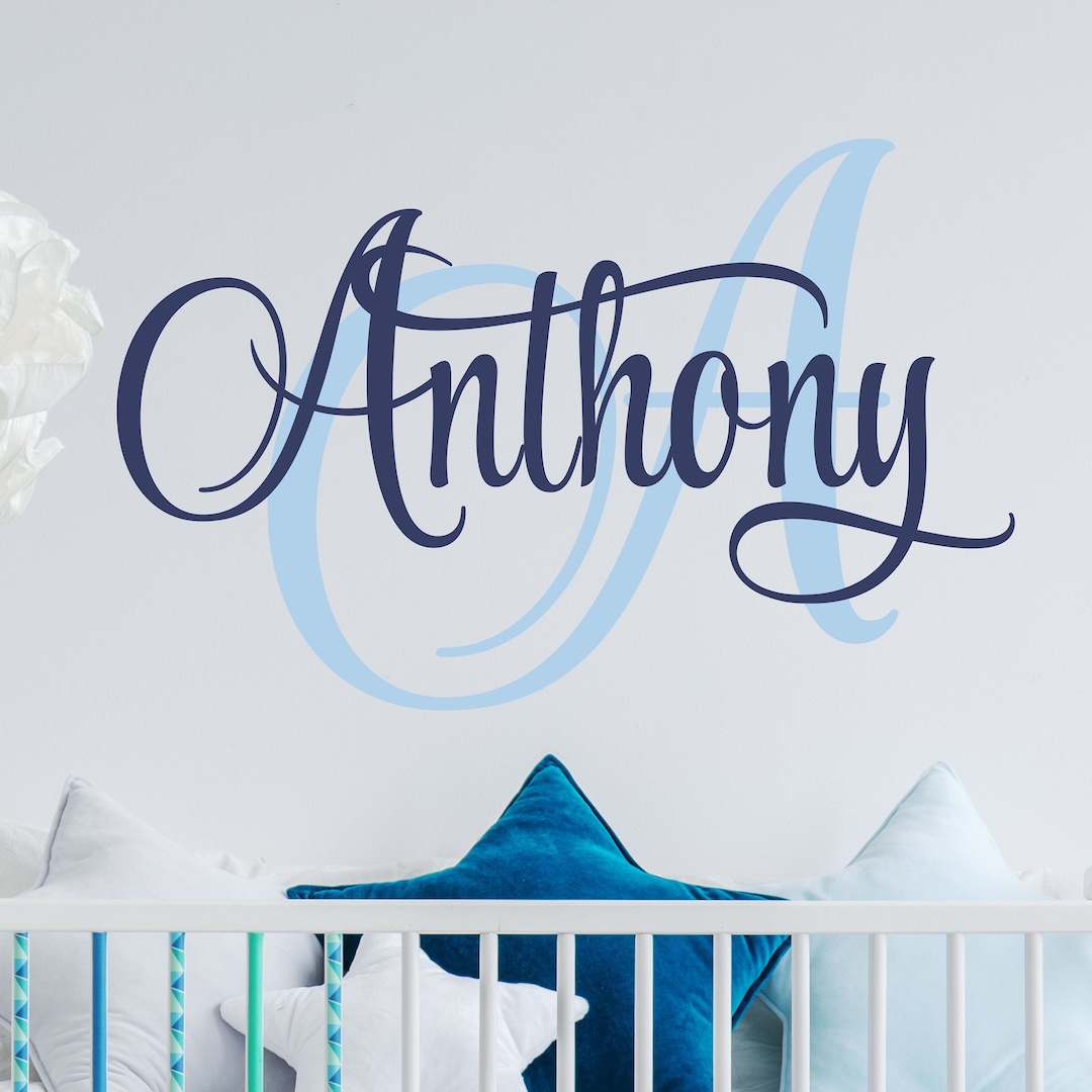 Name Wall Decal Teen Boys Room Decor Baby Boy Nursery Name Decal ...