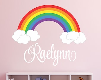 Personalized Rainbow Wall Decal Girls Personalized Name | Etsy