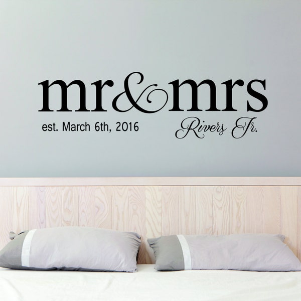 Mr and Mrs Decal - Etsy