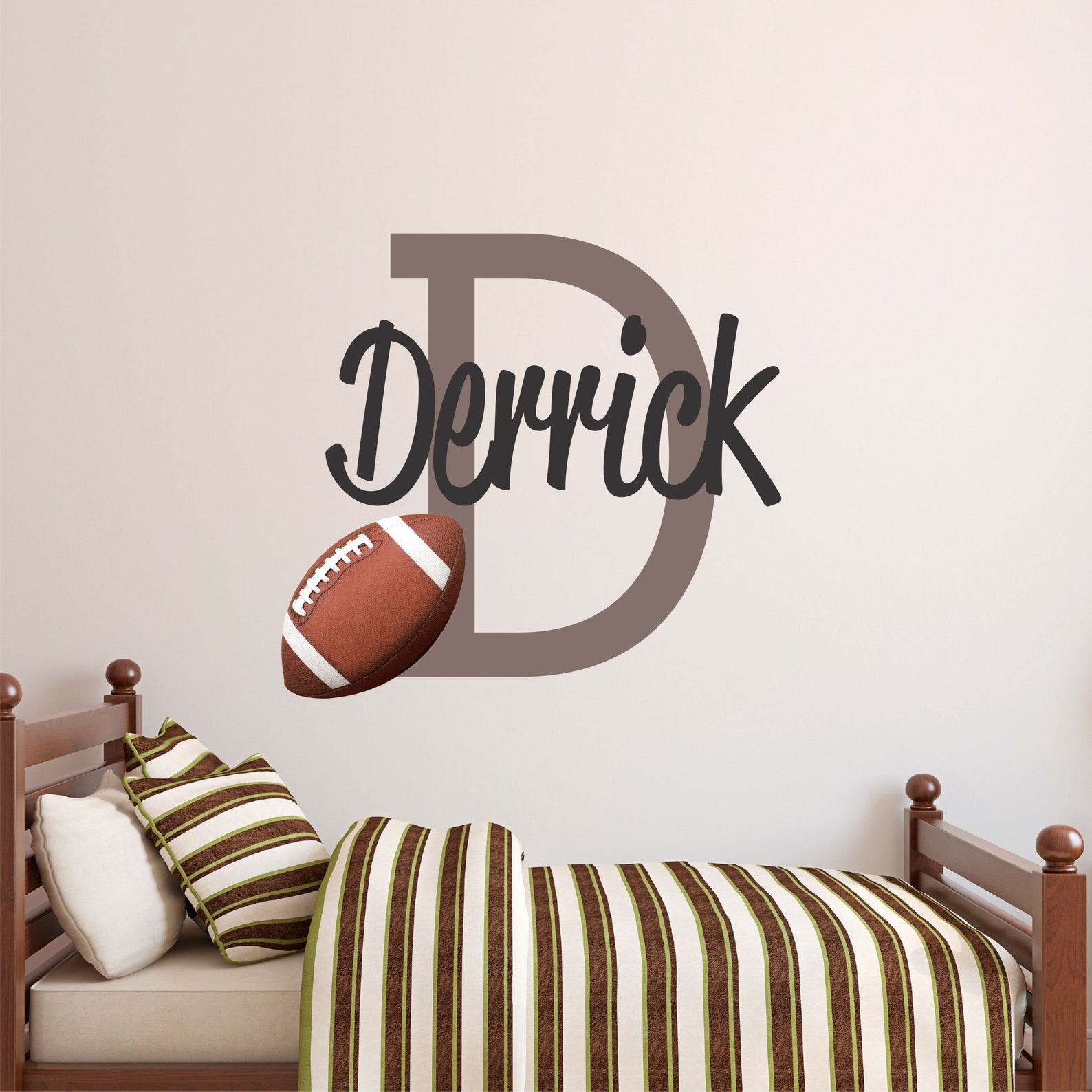 Personalized Name Football Wall Decal Custom Name Football - Etsy