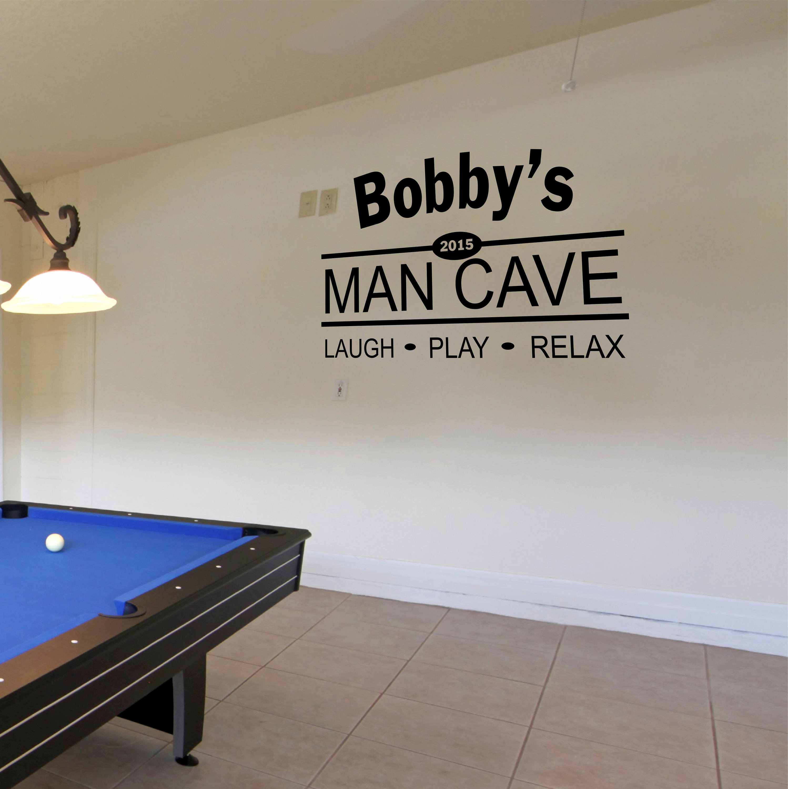 Personalized Name Man Cave Wall Decal Sticker - Etsy