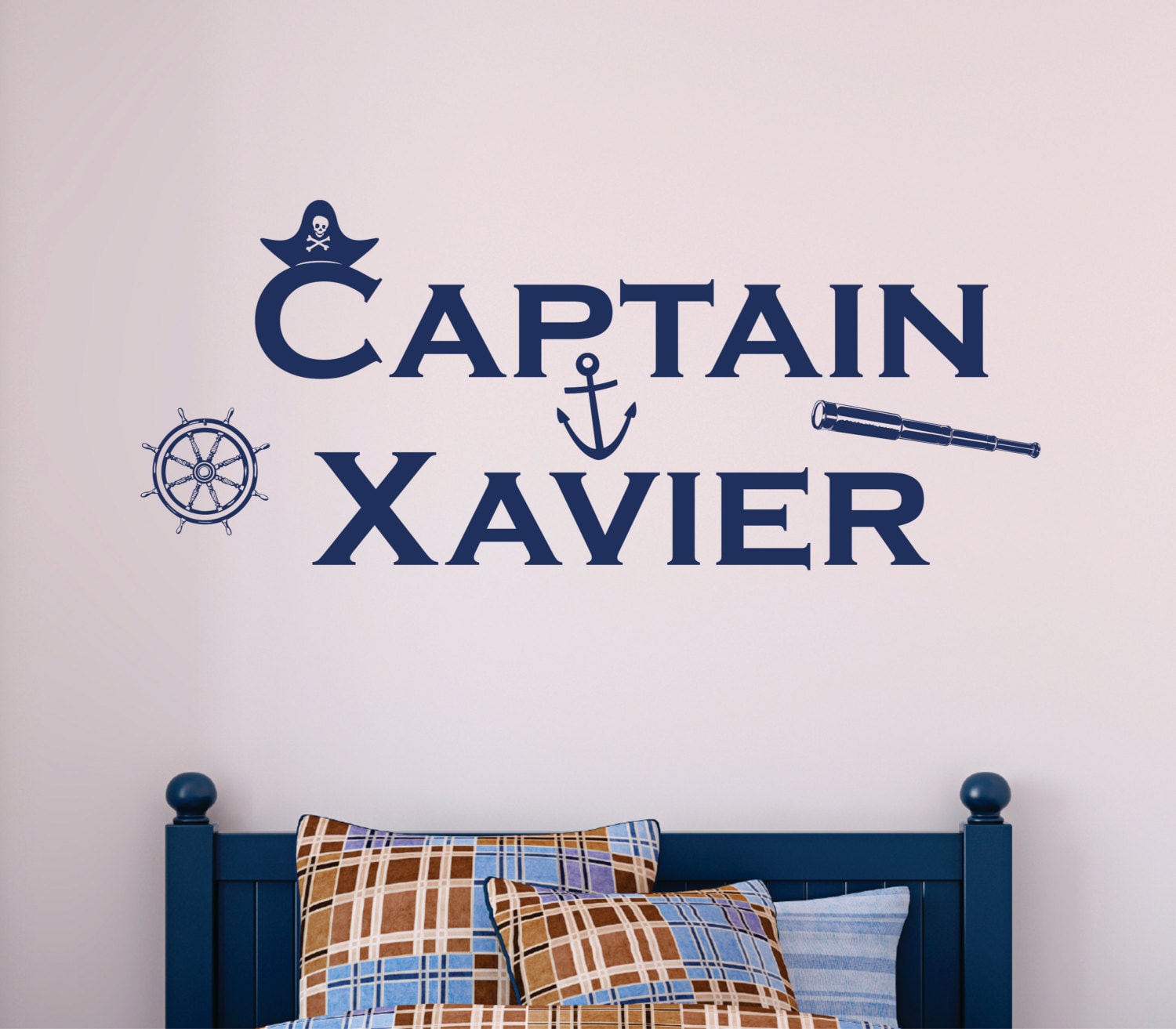 Personalized Name Captain Wall Decal Custom Name Captain | Etsy