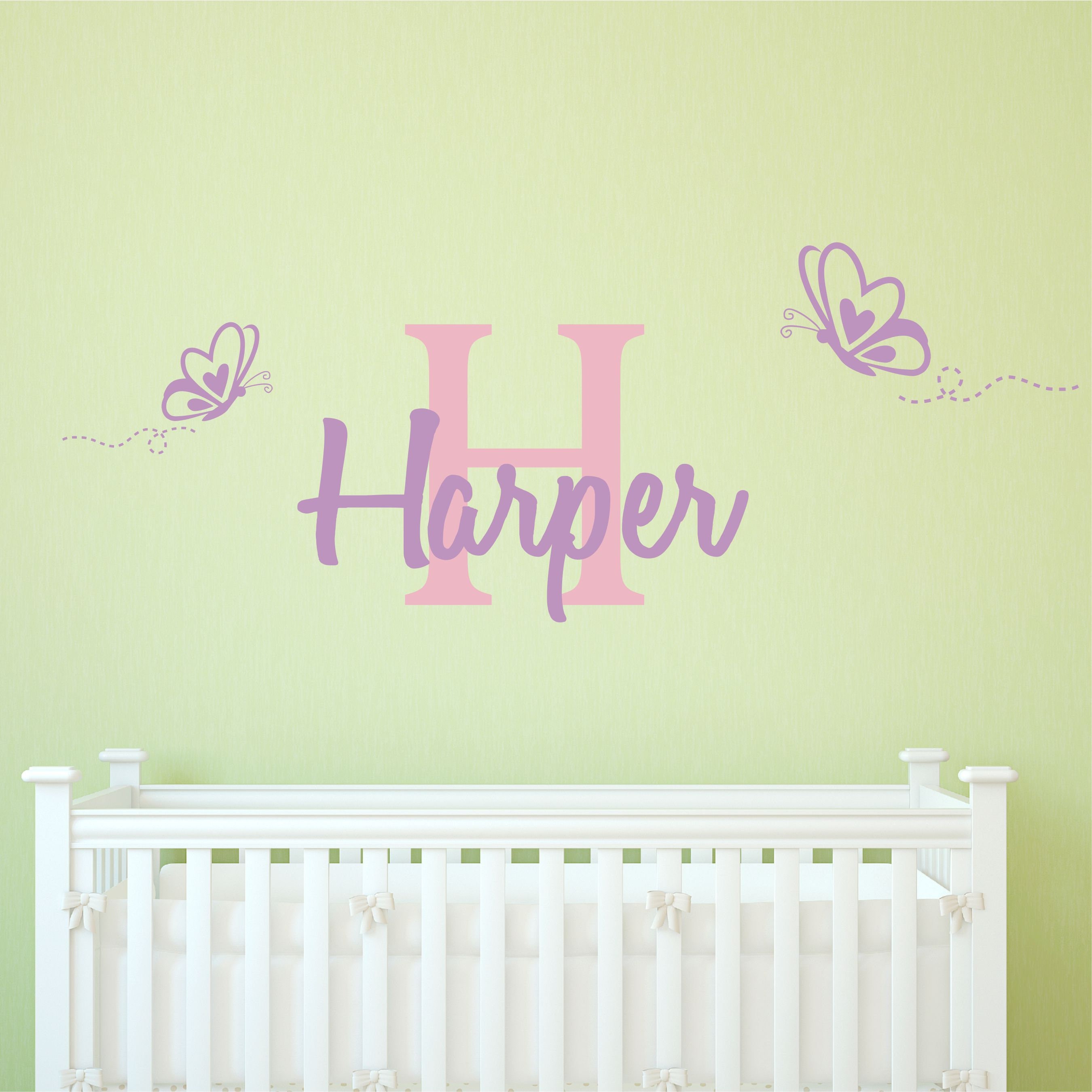 Personalized Name Butterfly Wall Decal Custom Name Butterfly | Etsy