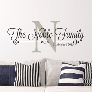 Personalized Family Name Wall Decal - Custom Family Name Vinyl Wall ...