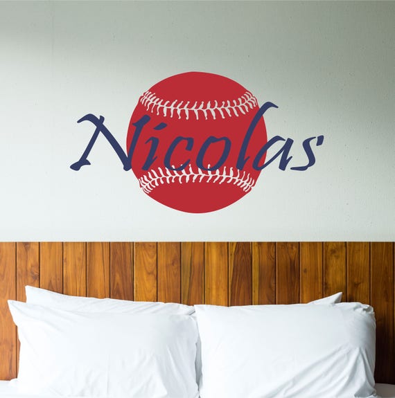 Personalized Name Baseball Wall Decal Custom Name Baseball | Etsy