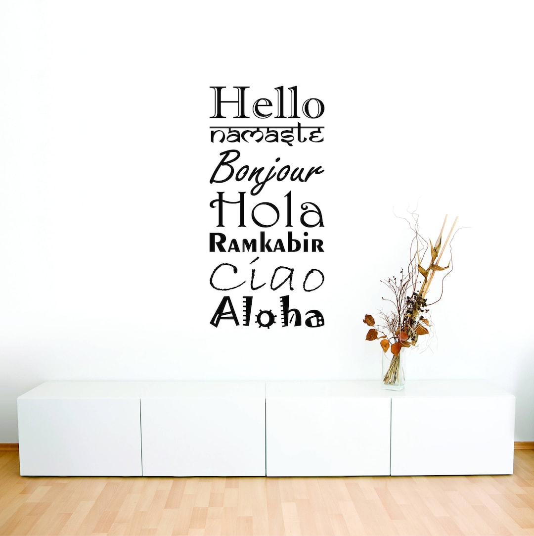Hello Wall Decal - Namaste Wall Decal - Welcome Wall Quotes - Wall ...