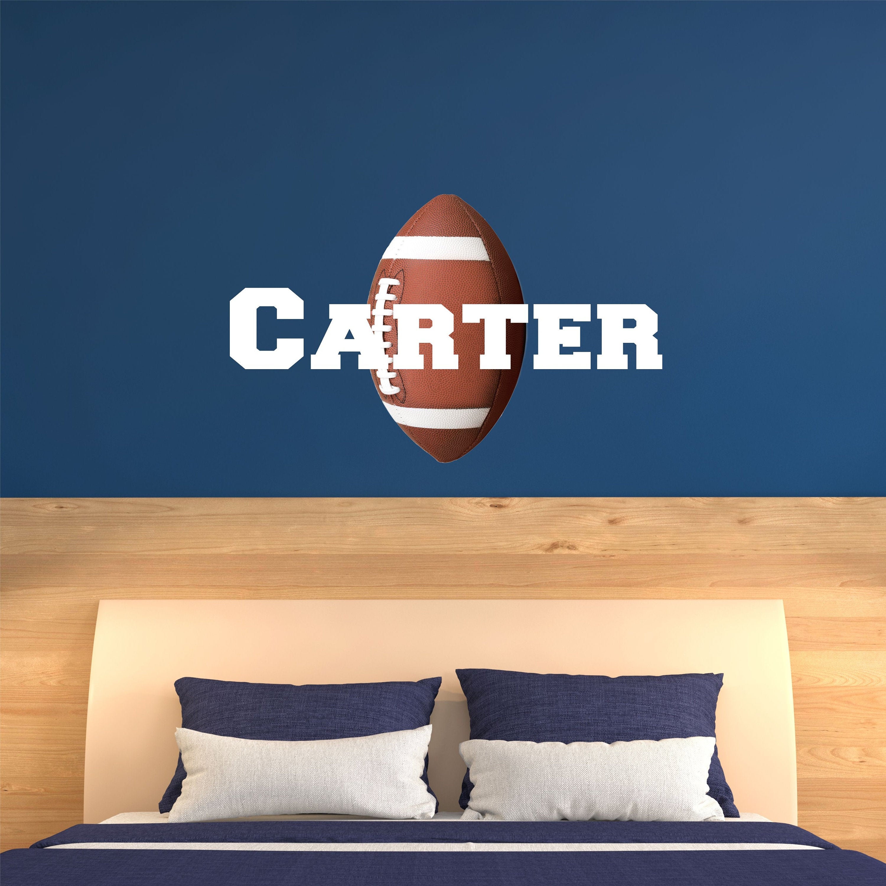 Personalized Name Football Wall Decal - Custom Name Football Wall ...