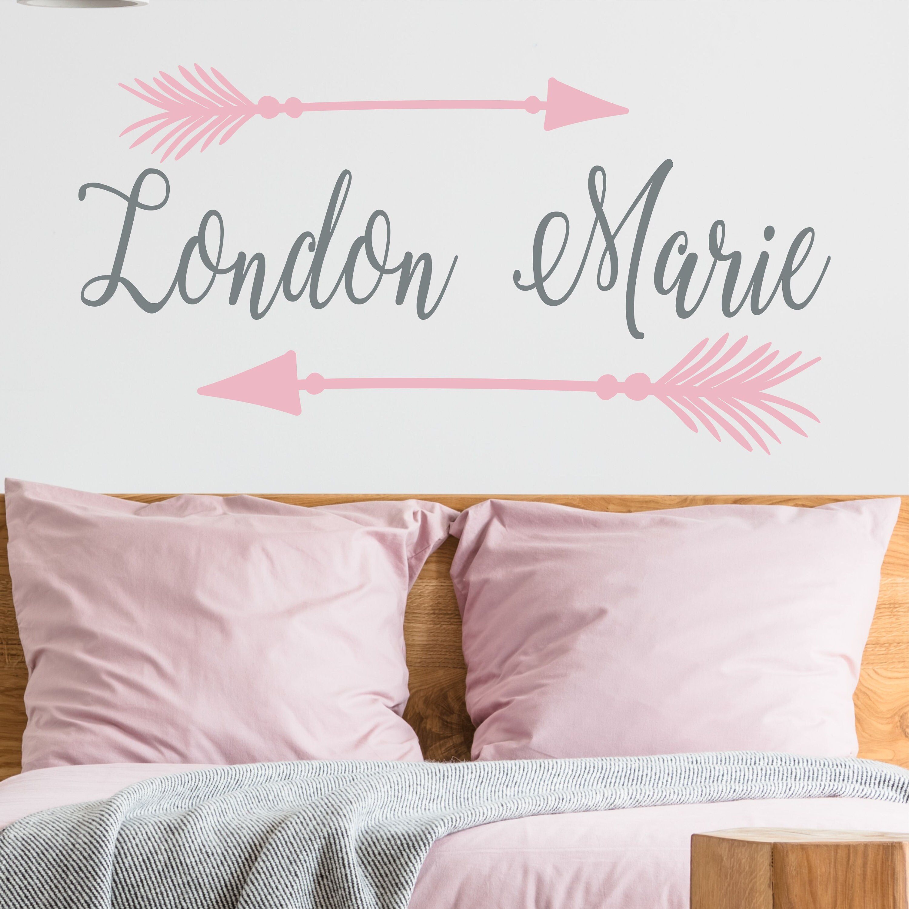 Arrow Name Decal Girls Name Decal - Arrow Wall Decal - Custom Name Wall ...