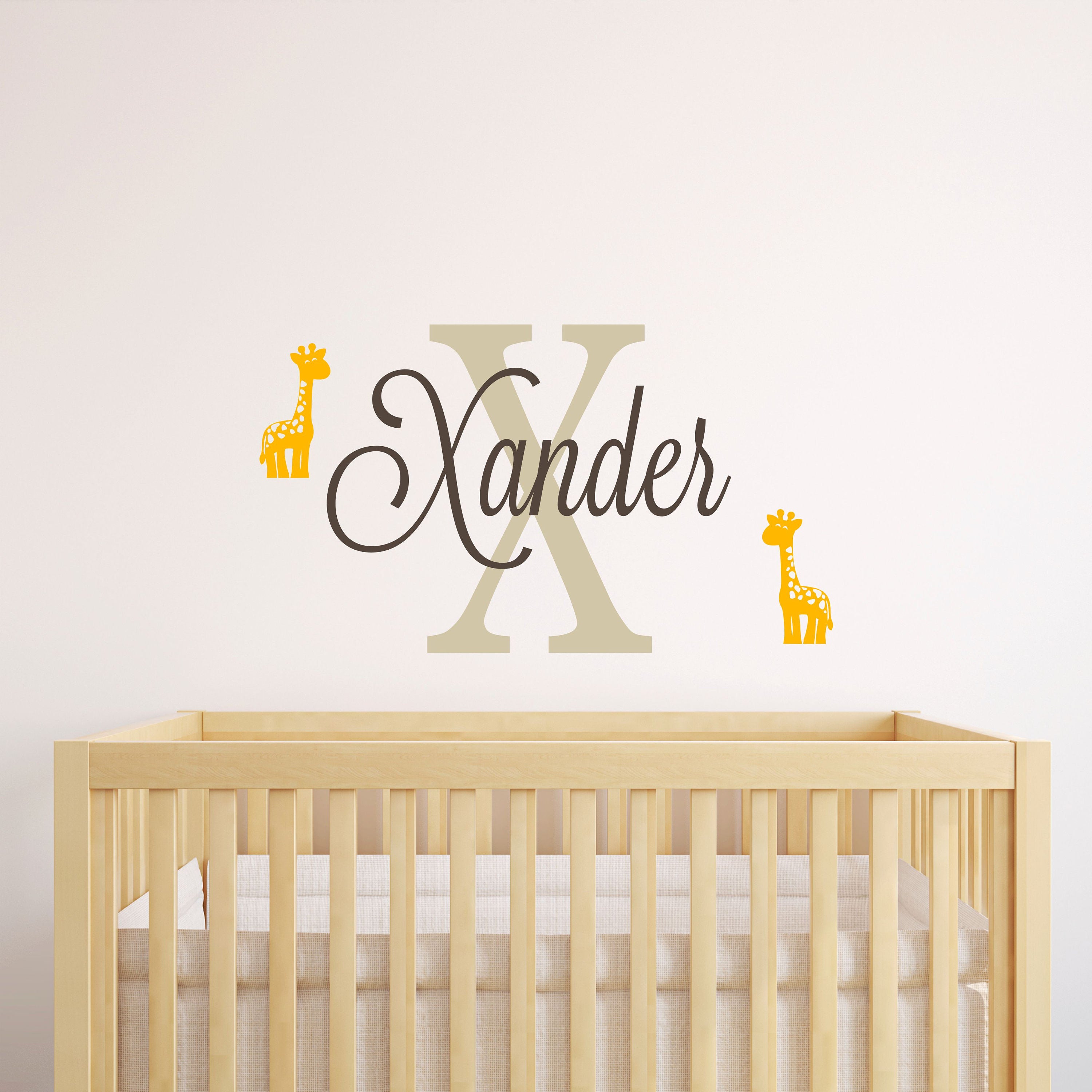 Personalized Name Giraffe Wall Decal Custom Name Giraffe | Etsy