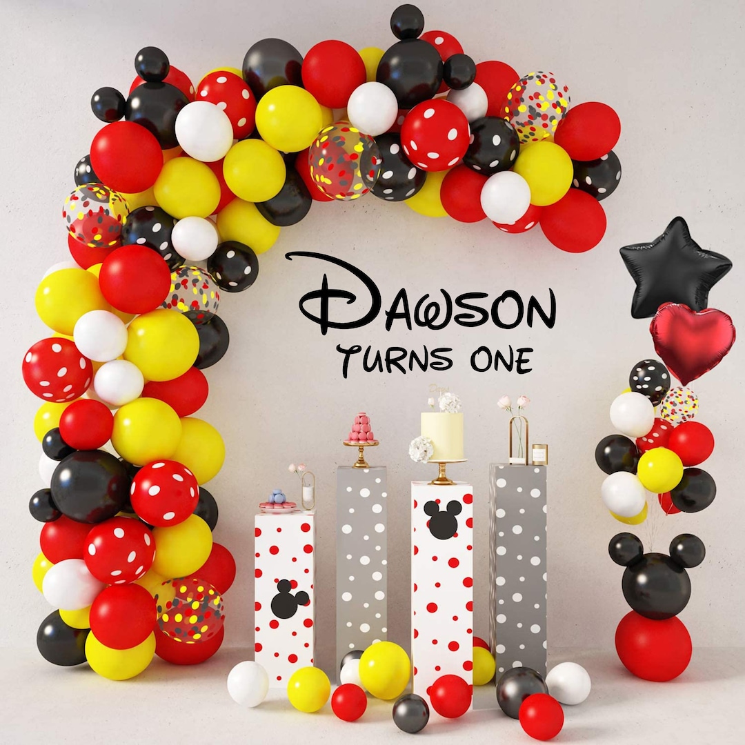 Turns One Decal - Happy Birthday Party Backdrop - Birthday Party Decor ...