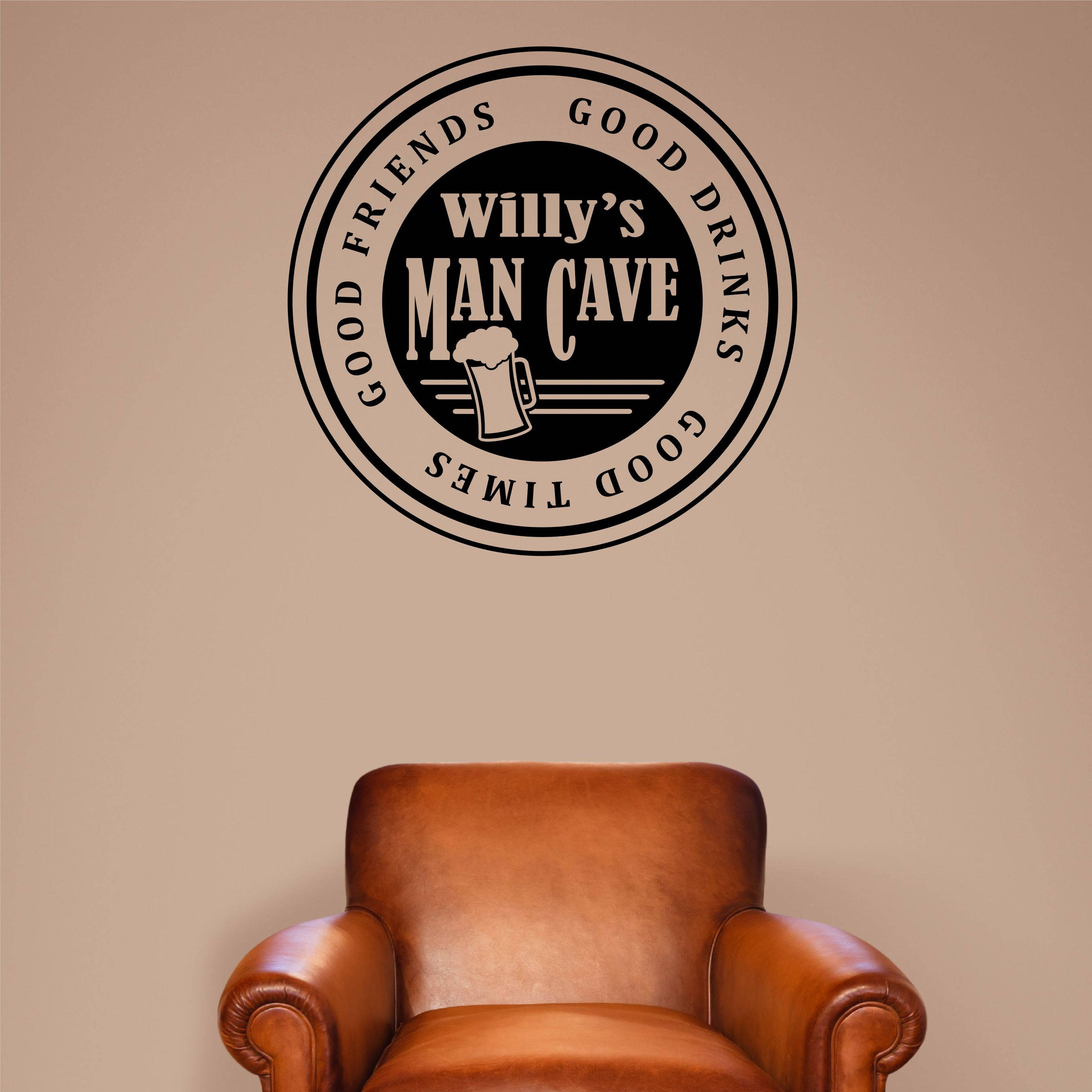 Personalized Name Man Cave Wall Decal Custom Name Wall Sticker | Etsy