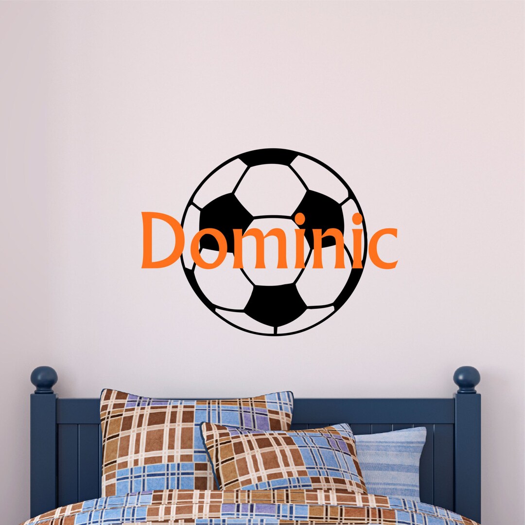Personalized Name Soccer Wall Decal - Custom Name Soccer Wall Sticker ...