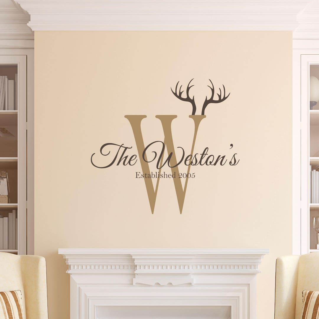 Personalized Family Name Wall Decal - Custom Family Name Vinyl Wall ...