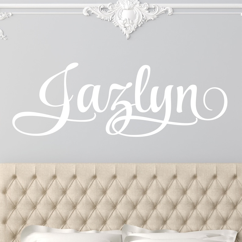 Personalized Name Wall Decal Girl Monogram Initial Fancy - Etsy